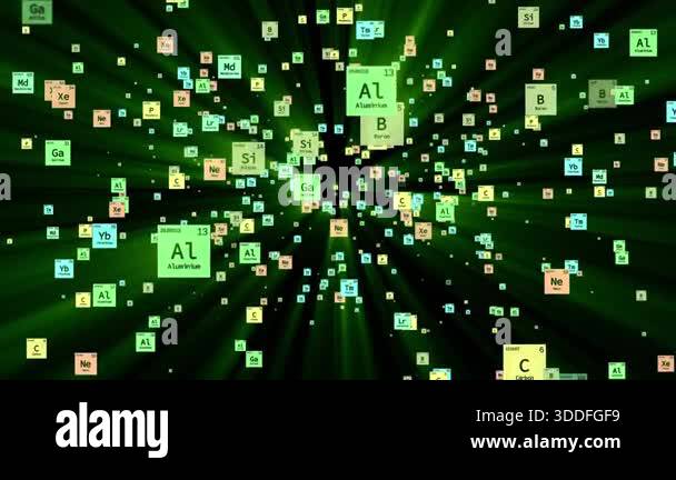 Chemical Table Of Elements 3D background animation, Chemical symbols ...