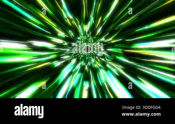 Futuristic hyperspace tunnel background animation with glowing neon ...
