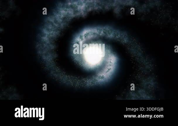 Abstract galaxy flight animation through deep space with stars and ...