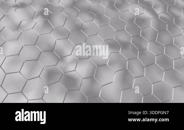Abstract 3D hexagon liquid metal texture surface background animation ...