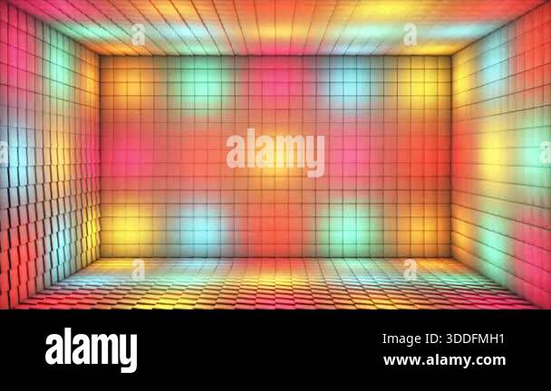 Broadcast Pulsating Hi-Tech Alternate Blinking Illuminated Cubes Room ...