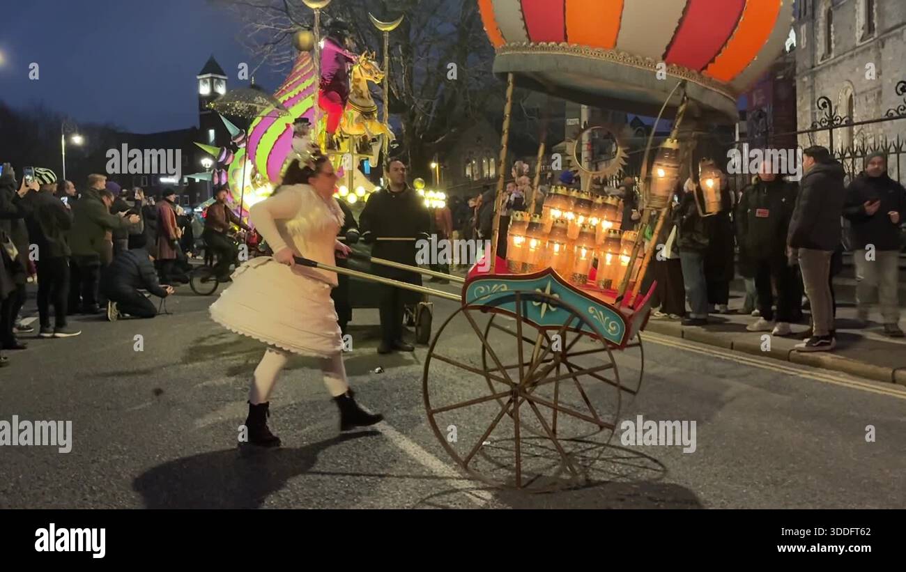 The Procession of Light in Dublin on New Years Eve Stock Video Footage ...