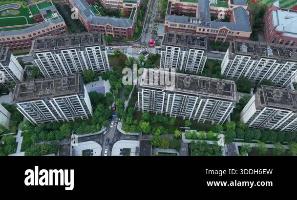 Aerial footage of cityscape in Chengdu city, China Stock Video Footage ...