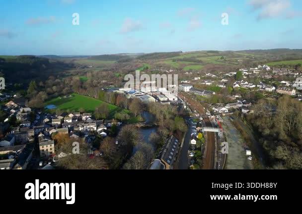 Lostwithiel, Cornwall, England: DRONE VIEWS: Circling shots of the town ...