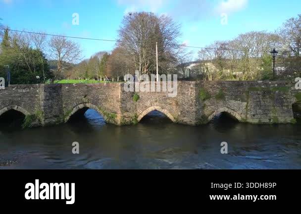 Lostwithiel, Cornwall, England: DRONE VIEWS: The drone reverses away ...