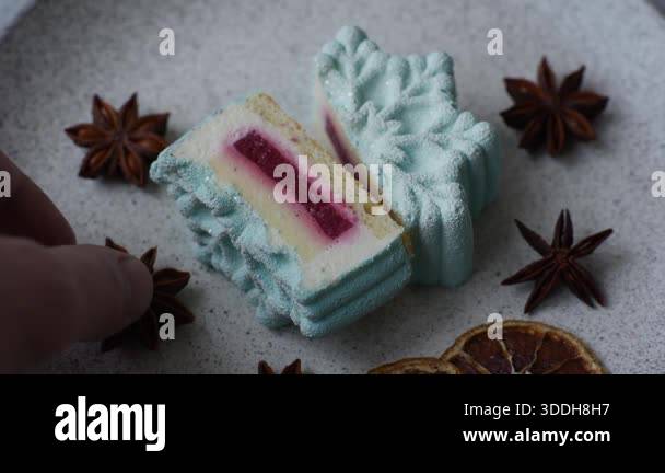 Christmas mochi, mooncake, or cheesecake shaped like a snowflake ...