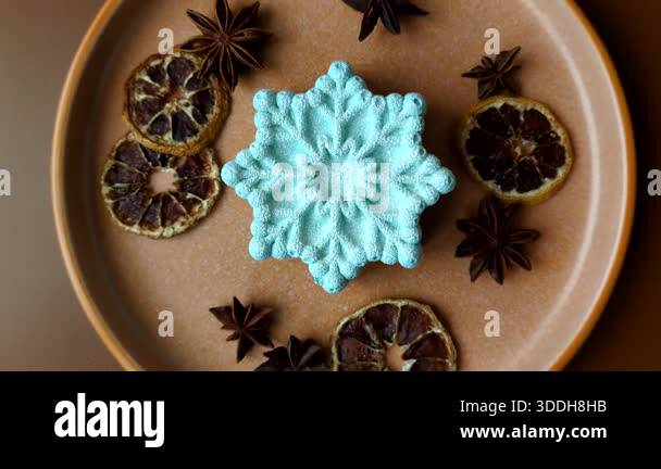 Christmas mochi, mooncake, or cheesecake shaped like a snowflake ...