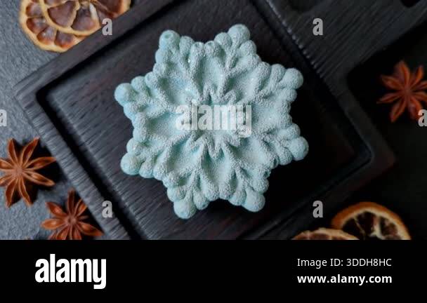 Christmas mochi, mooncake, or cheesecake shaped like a snowflake ...