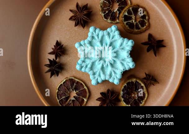 Christmas mochi, mooncake, or cheesecake shaped like a snowflake ...