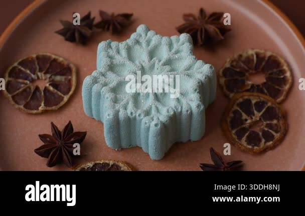 Christmas mochi, mooncake, or cheesecake shaped like a snowflake ...