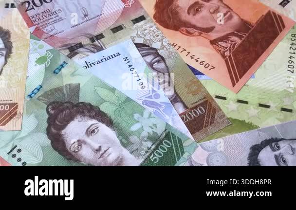 Venezuelan bolivar, cash, currency of Venezuela, banknotes for ...