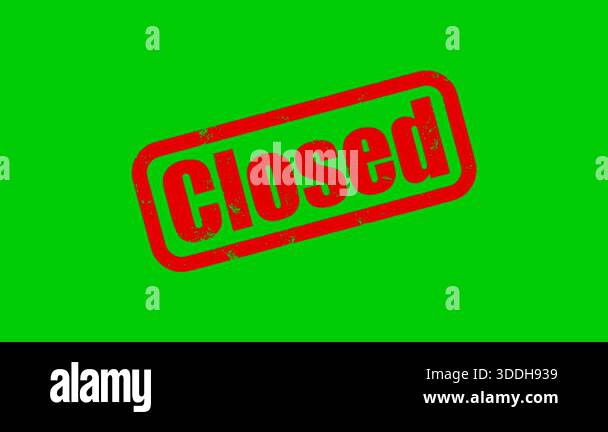 High-resolution grunge Closed stamp animation with worn ink texture and ...