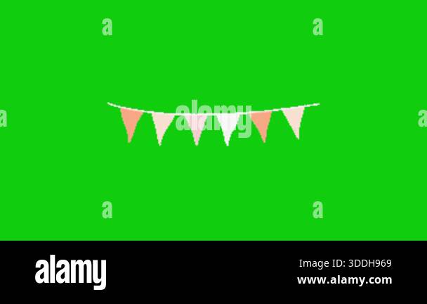 Party flag decoration in green screen Stock Video Footage - Alamy
