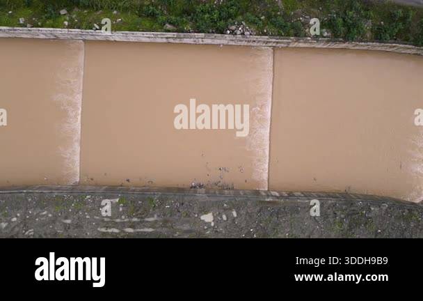 Footage of water structures built to prevent damage to the environment ...