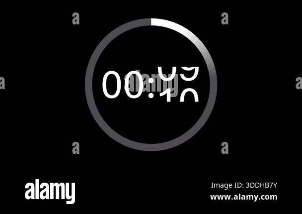 Countdown 100 Timer. Circle sliding timer animation from 10 to 0 ...