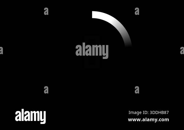 10 second countdown timer with circular frame. Modern white digital ...