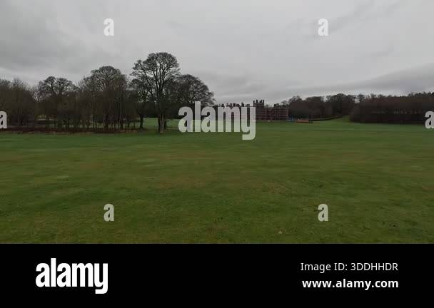 Exterior of Dalmeny House in Scotland on the shore of the Firth of ...