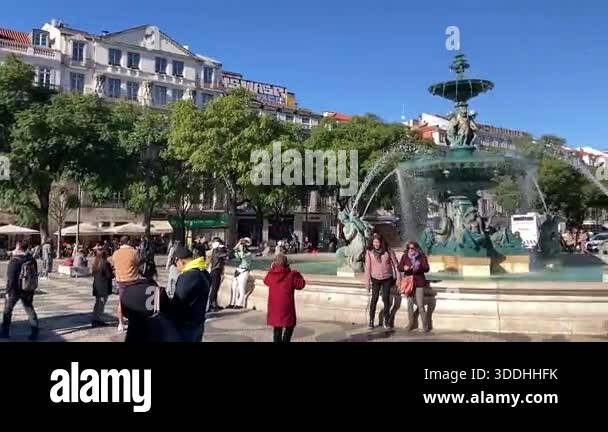 Buildings and street views in Lisbon city centre, Portugal Stock Video ...