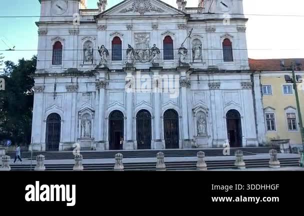 Buildings and street views in Lisbon city centre, Portugal Stock Video ...