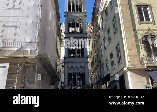 Buildings and street views in Lisbon city centre, Portugal Stock Video ...