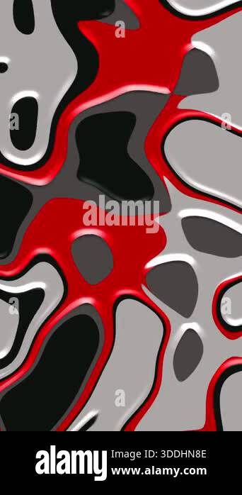 Dramatic red, black, and grey liquid loop featuring glossy lava like ...