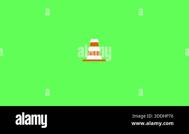 Animated traffic cone on green screen, perfect for adding a playful ...