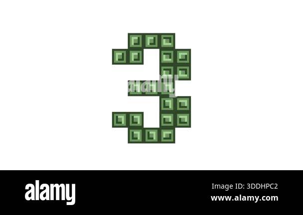 Modern countdown timer display with number 3 to 1 . Countdown begins ...
