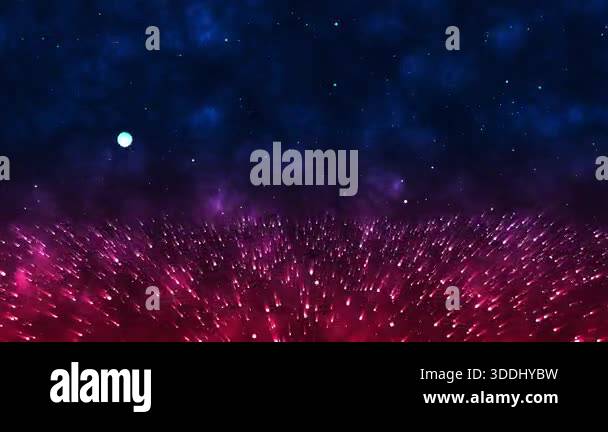 Animation futuristic scene of glowing energy particles drifting through ...