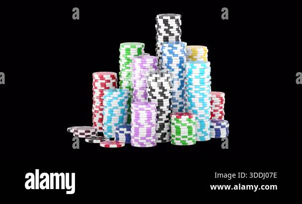 Colorful Poker Chips rotation animation seamlessly loopable. 3D ...