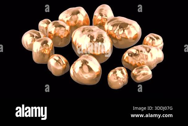 Gold Casting Grain or Master Alloys rotation animation seamlessly ...