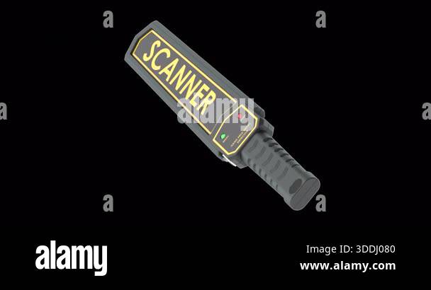 Handheld Metal Detector Scanner Wand rotation animation seamlessly ...