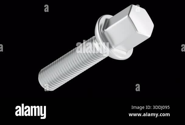 Wheel bolt, lug lock bolt rotation animation seamlessly loopable. 3D ...