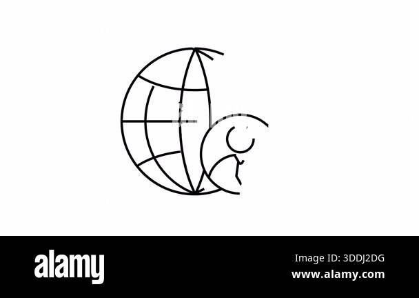 Global Business Concept with Professional Icon and Globe Stock Video ...