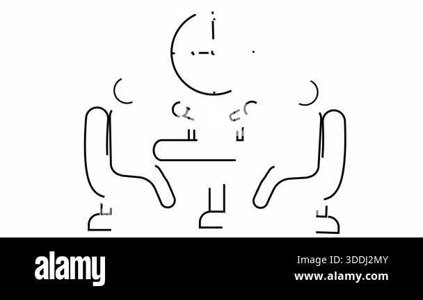 Business Meeting Illustration with Clock and Microphones for Effective ...