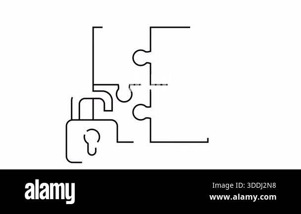 Unlocking Potential: Puzzle Piece with Lock Icon for Business Solutions ...