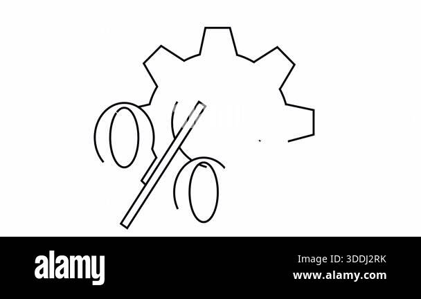 Creative business graph and percentage symbol in a gear icon Stock ...
