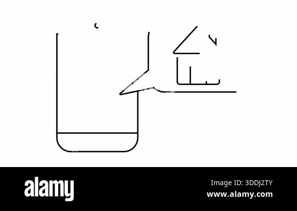 A phone with a speech bubble shows a simple house outline Stock Video ...