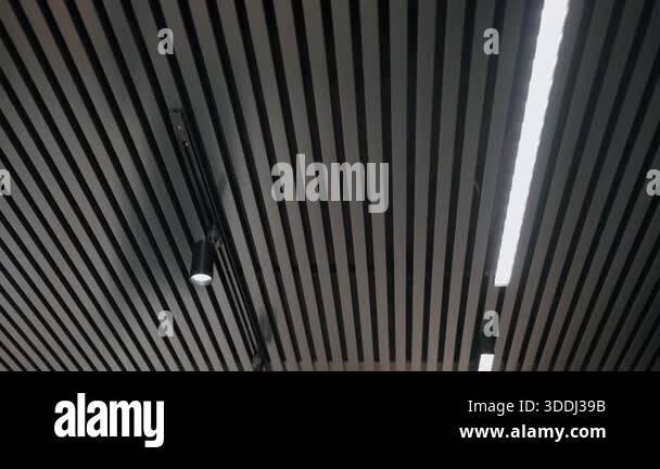 Modern Interior Design Ceiling with Spot Lighting and LED Light Panel ...