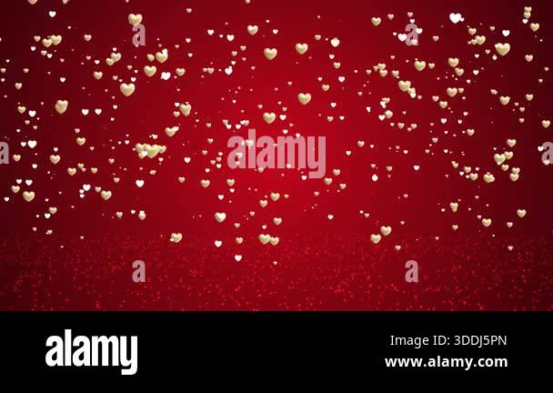 Golden Heart Moving Particles 4K Background Animation Romantic Glow ...