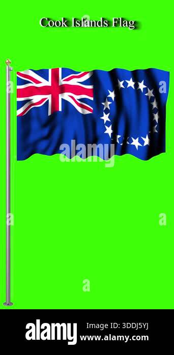 Cook Islands Flag 4K Animation Oceanic Unity in Motion Stock Video ...