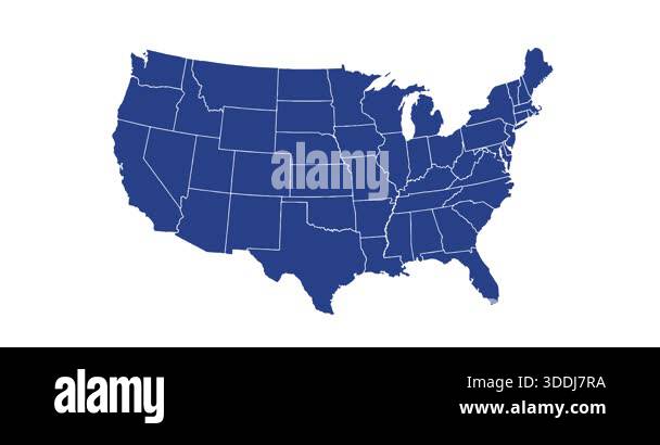 Animation america map with pin point Stock Video Footage - Alamy