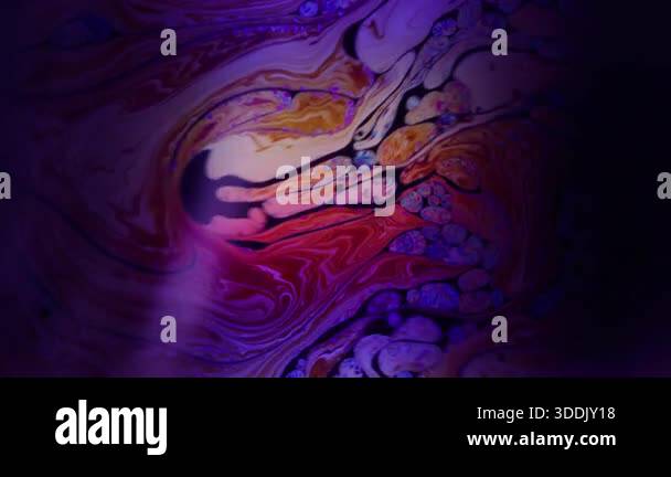 Gradient fluid mix. Psychedelic chemical ink. Colorful defocused flow ...