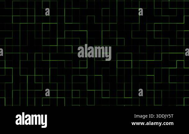 Green matrix web dark abstract mosaic animation background Stock Video ...