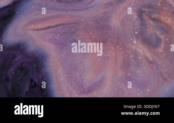 Splatter wave. Ink art. Defocused pink purple colorful sparkling dark ...