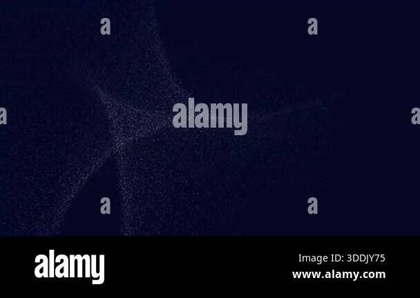 Dark blue holographic 3D particle dust tornado swirl wave animation ...