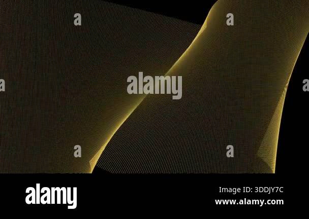 Golden yellow black futuristic 3D wave geometric abstract animation ...