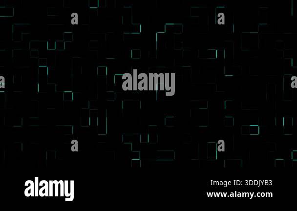 Aqua abstract matrix lines on dark background digital screen animation ...