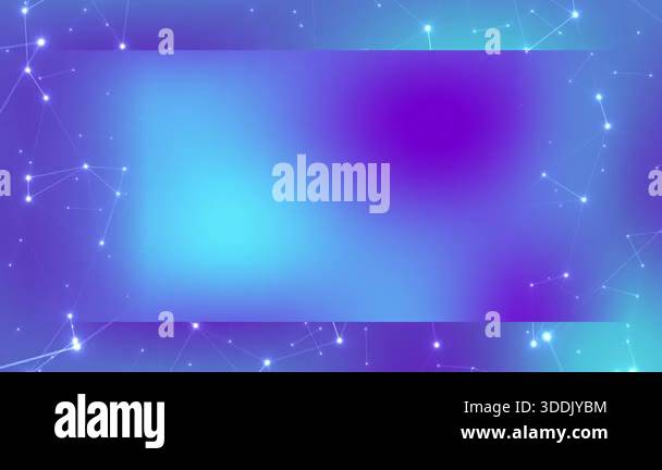 Galaxy purple blue plexus rectangle frame animation background Stock ...
