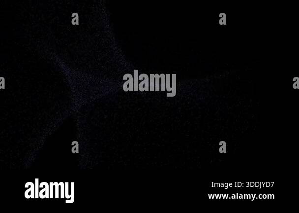 Minimalist 3D black futuristic twirling particle dust wave animation ...
