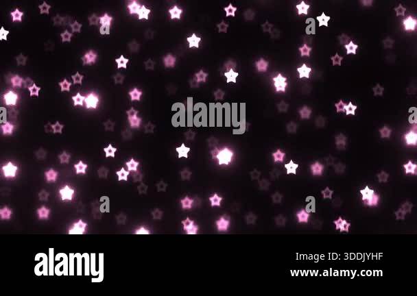 Y2K style black and pink sparkling star confetti, cute blurry star ...